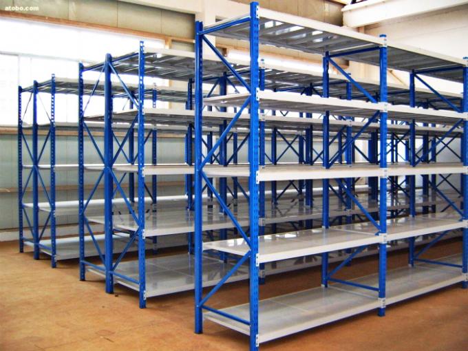 Blue / Orange Cold Rolled Heavy Duty Pallet Racking With Long Span