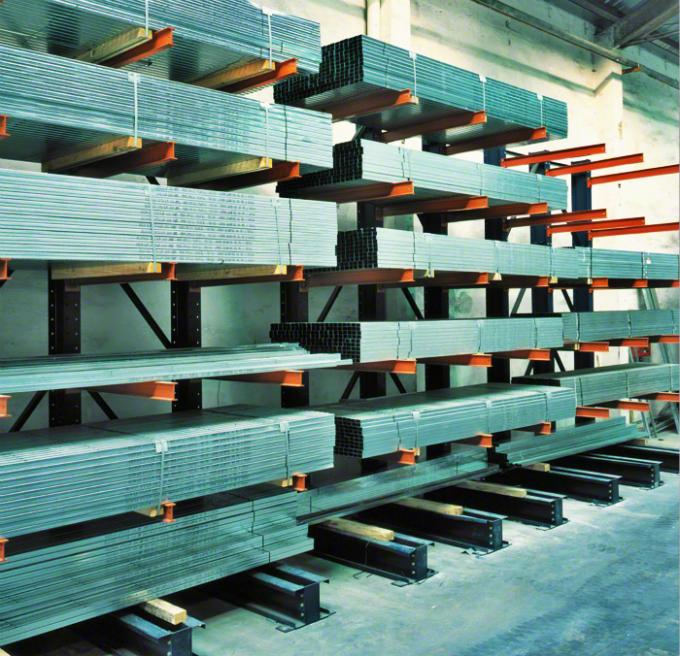 Warehouse Structural Cantilever Shelves , Steel Cantilever Pipe Rack