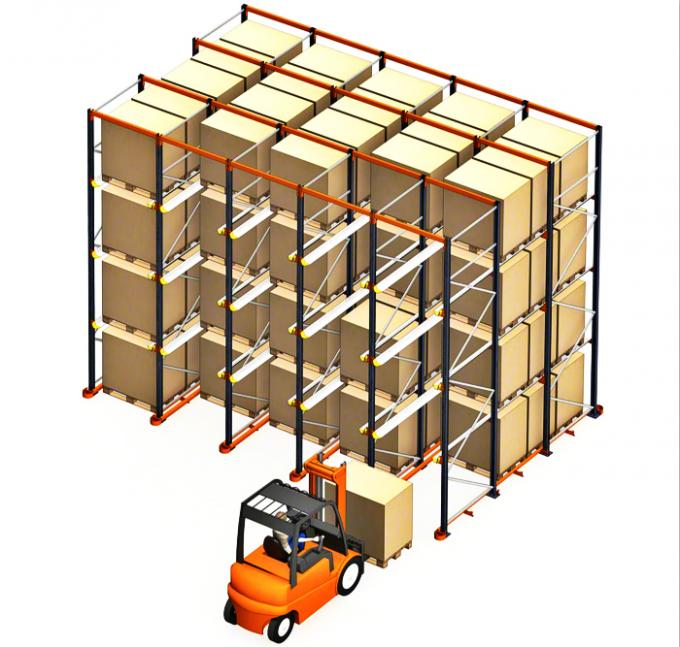 Multi Tier Warehouse Heavy Duty Pallet Racking System With Double Entry