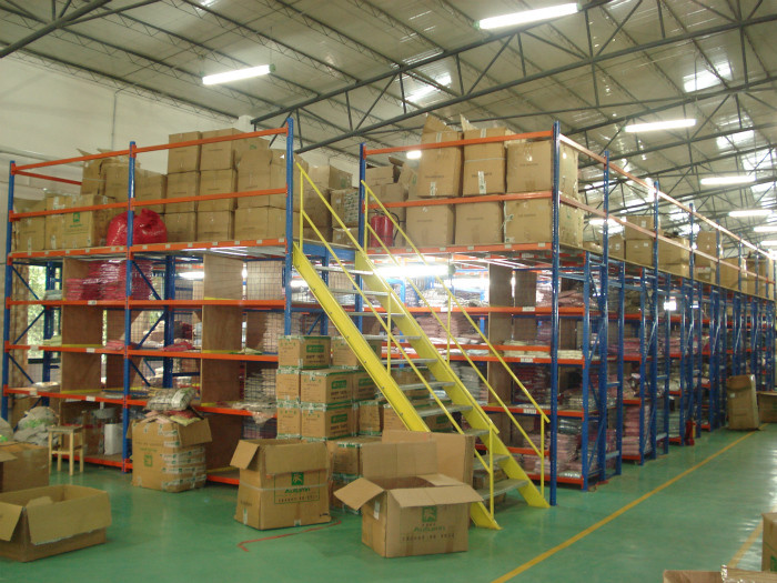 Cold Rolling Steel Pallet Rack Mezzanine , 300kg Catwalk Shelf ...